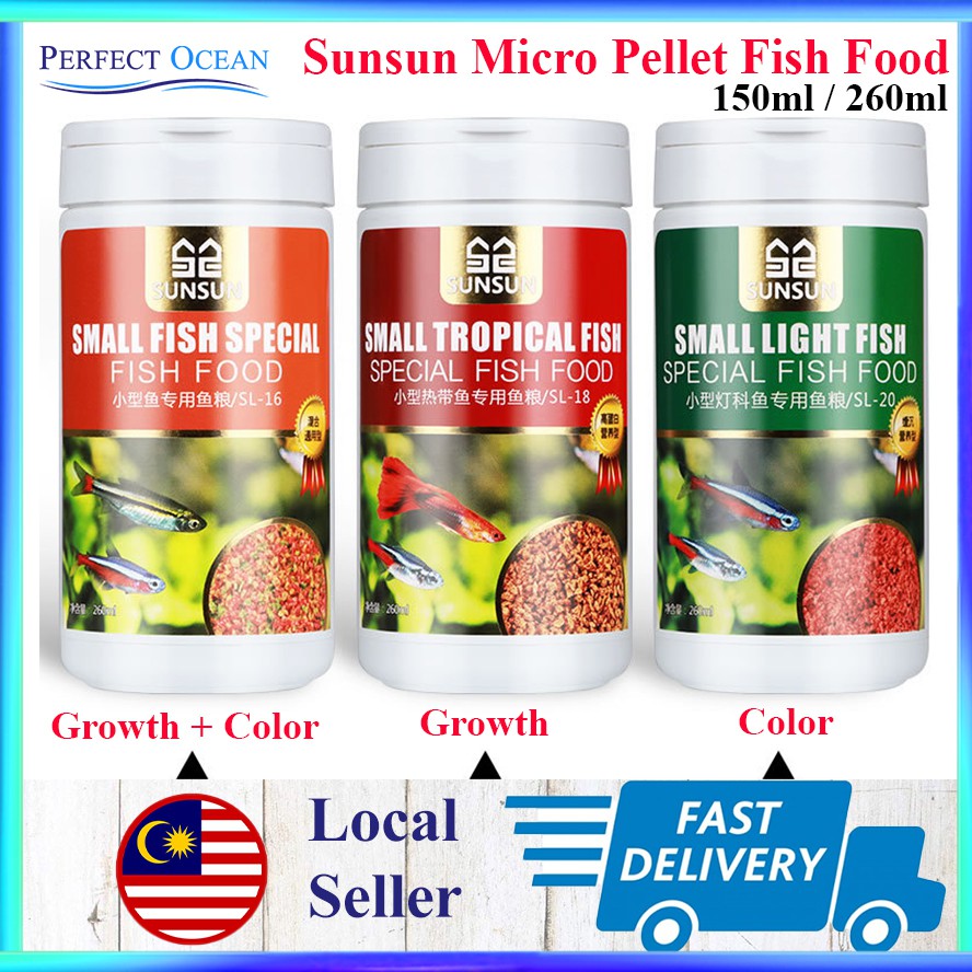 Sunsun Micro Pellet Fish Food 150ml / 260ml Makanan Ikan Kecil 🌊READY ...
