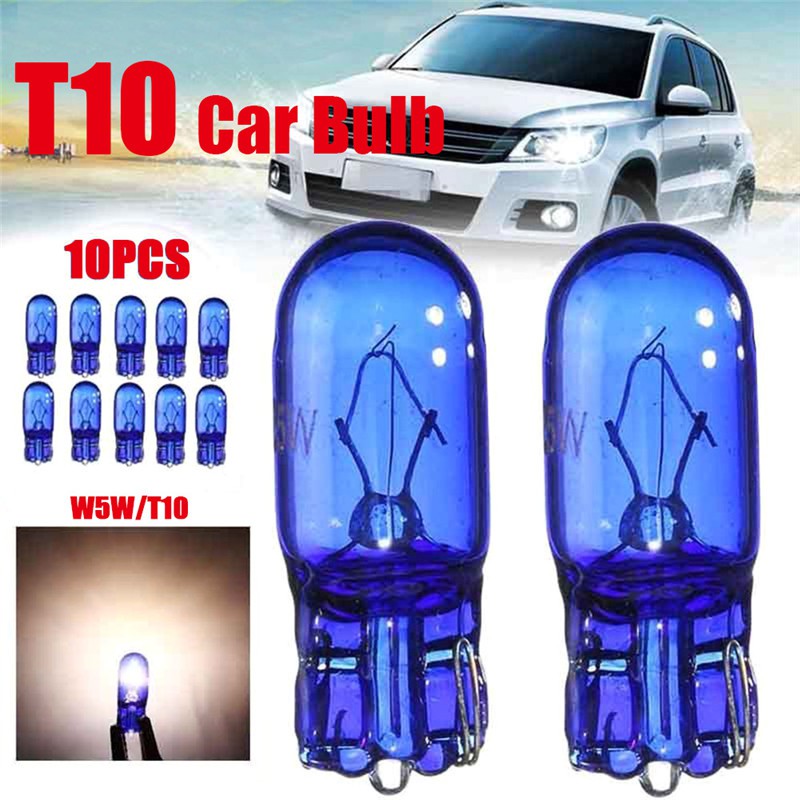 10Pcs Car T10 W5W 194 Cool White 5W 8000K XENON Halogen Bulb | Shopee ...