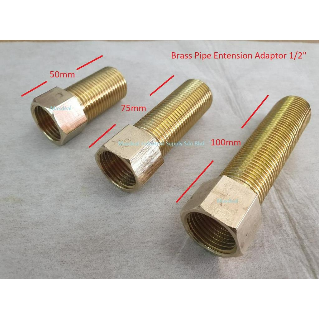 Quality Brass Pipe Extension Threaded Adaptor 1/2" / Penyambung Paip ...
