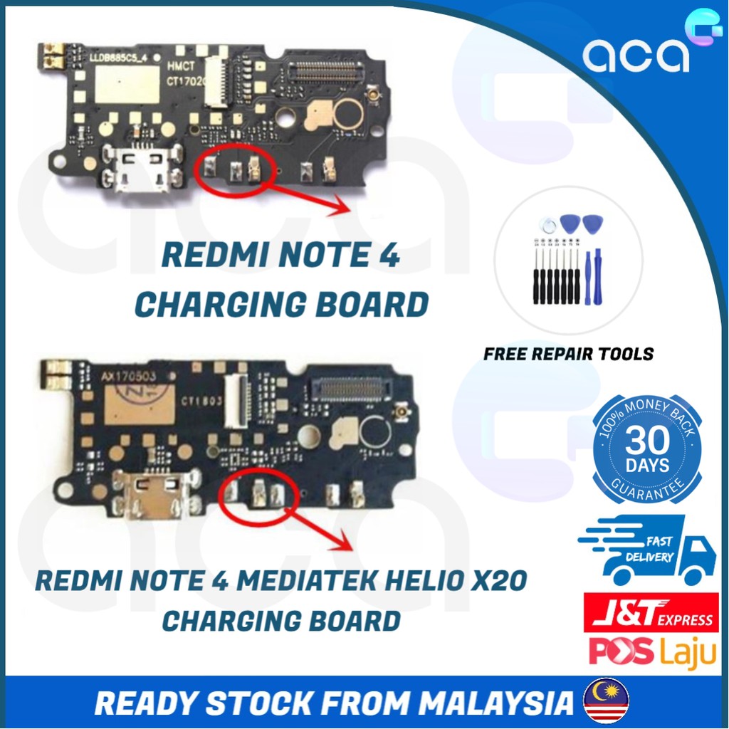 ACA Original Xiaomi Redmi Note 4 / Redmi Note 4 MTK X20 Charging Port Charging Board With Mic ...