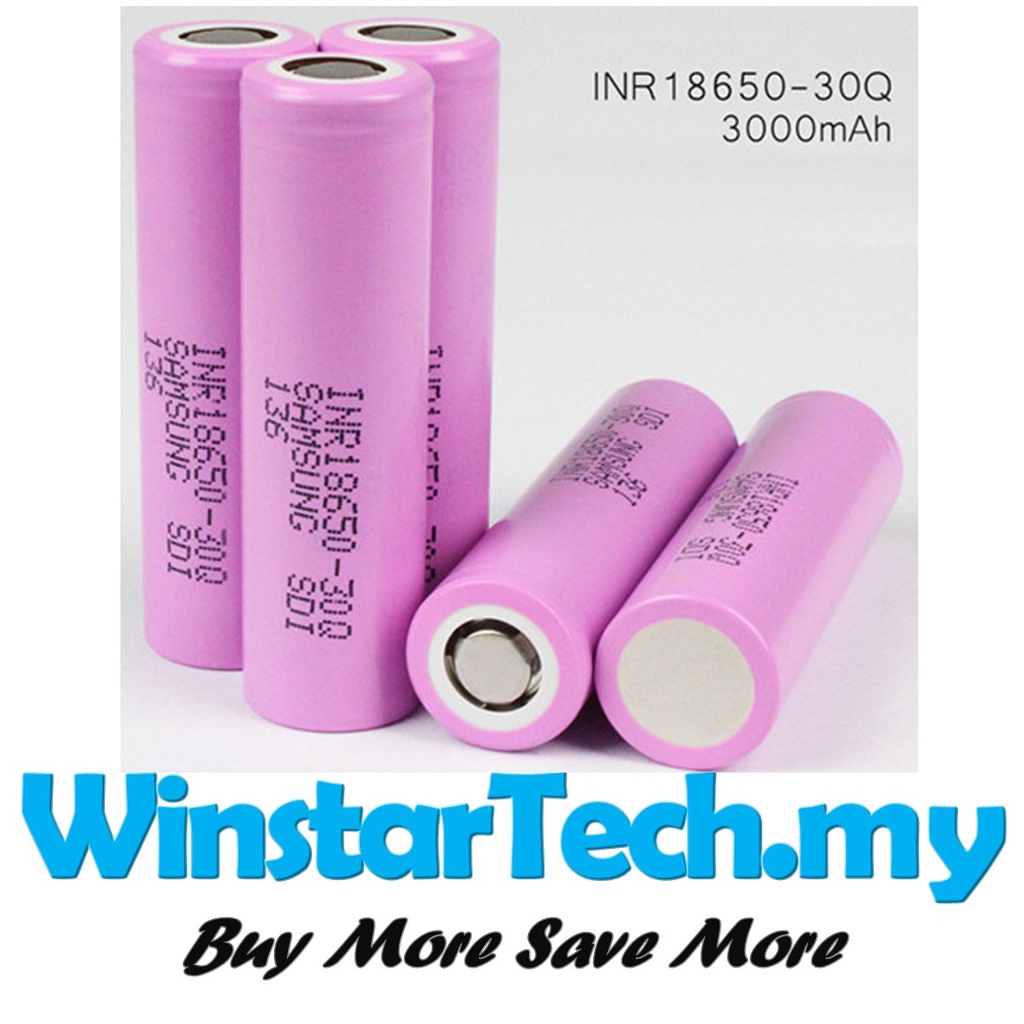 INR18650 30Q 3.7V 3000MAH Rechargeable 18650 Battery for Power Tool UPS ...