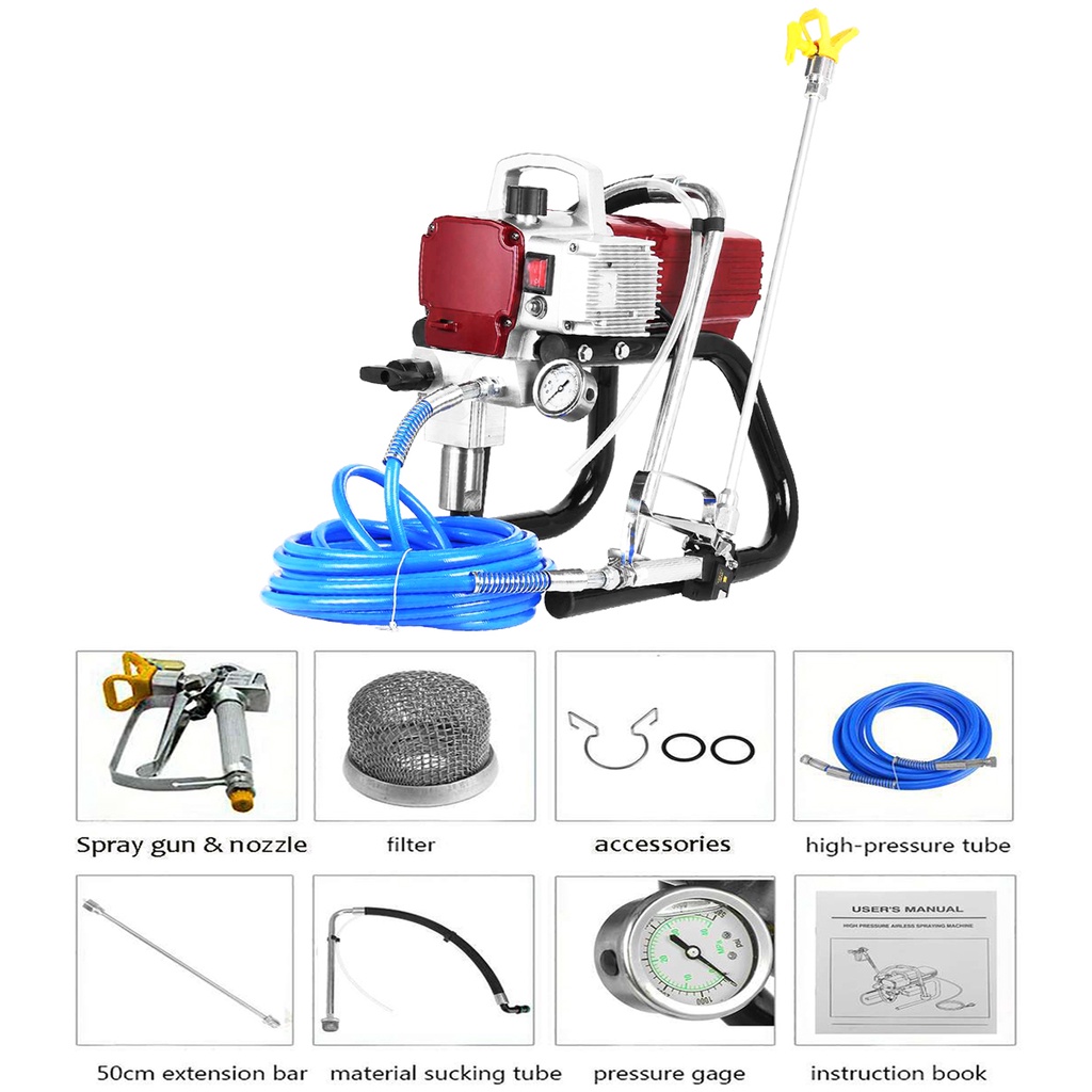 SUKINBO 1800W High Pressure Airless Spraying Machine Professional Airless Spray Airless Gun ...
