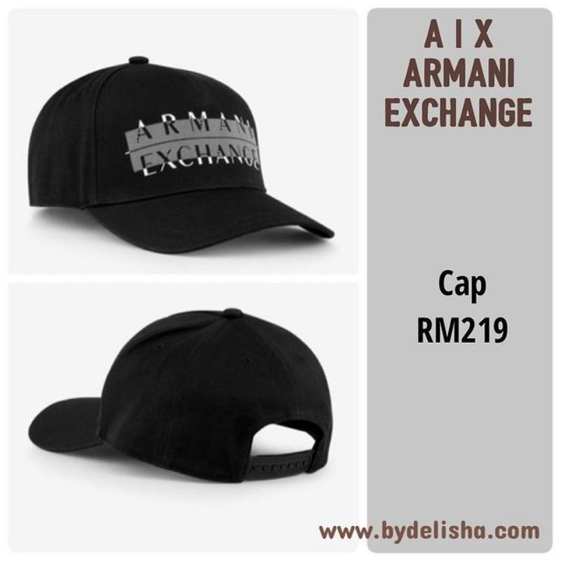 Armani Exchange Men Block Logo AX Baseball Cap Black | Shopee Malaysia