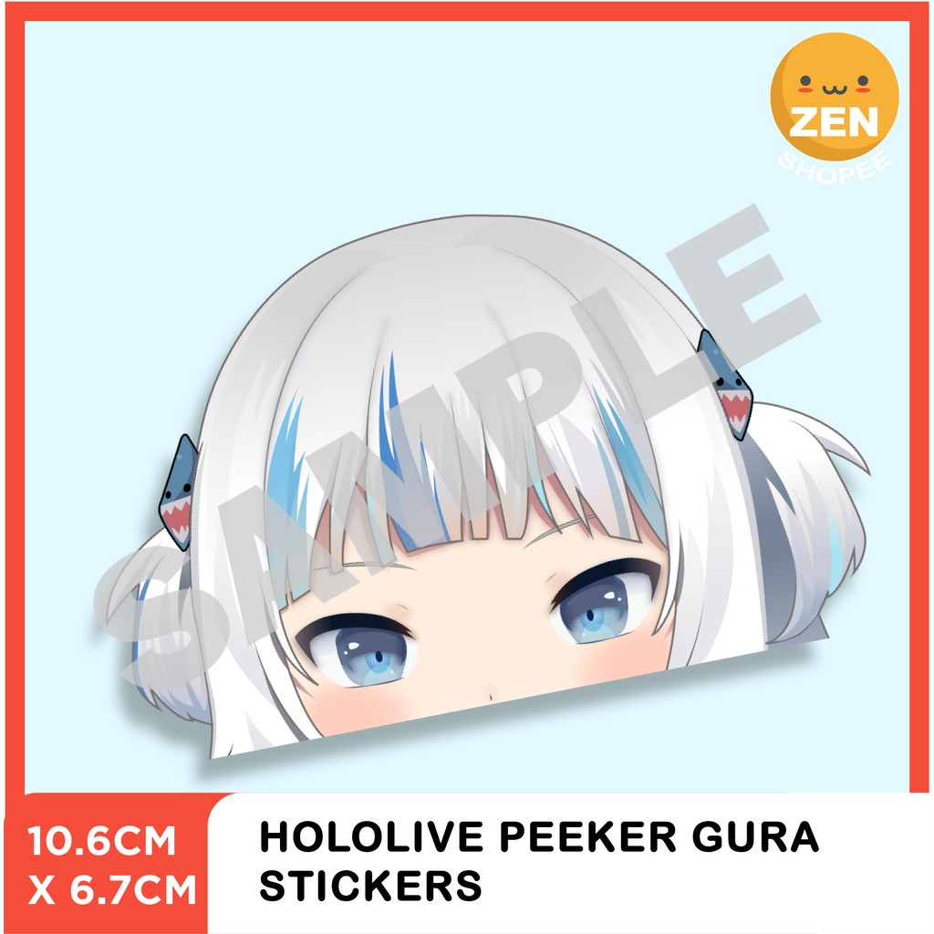 Hololive Gawr Gura Peeker Sticker 8.5x11cm | Shopee Malaysia