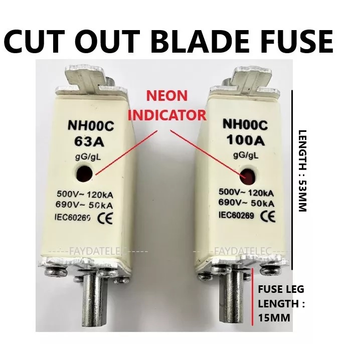 TNB TYPE - CUT OUT FUSE ONLY 32A /63A /100A /160A (With/Without Neon ...