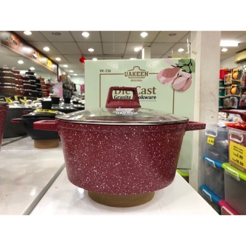 Uakeen By Vaken 28cm 30cm 34cm die cast granite Cookware | Shopee Malaysia
