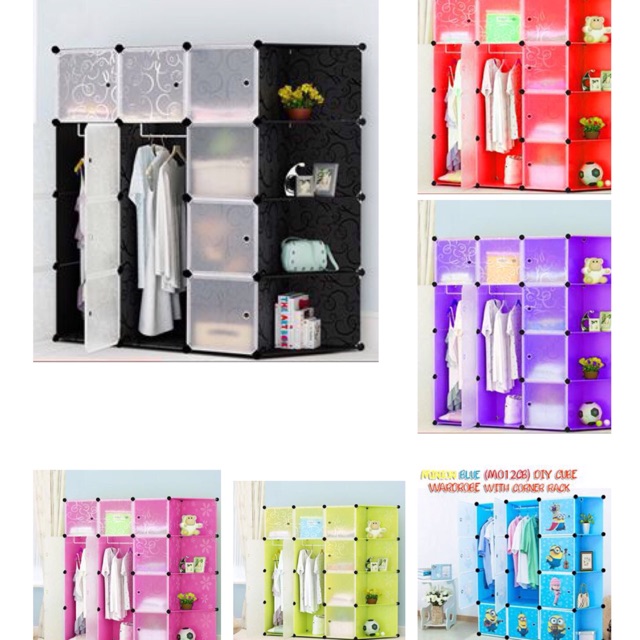 plain minion 12 cube wardrobe corner shelf cube storage organization ...