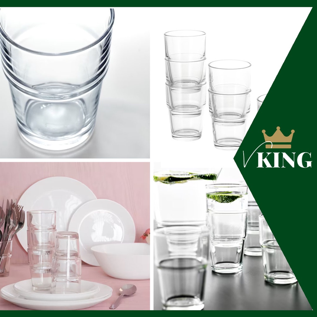 [6 PIECES] IKEA WATER GLASS REKO CLEAR GLASS TABLEWARE DINNEWARE ...
