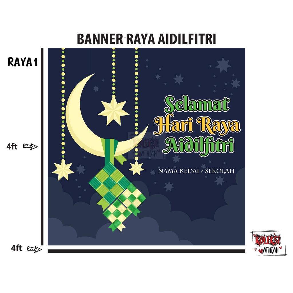 🔥Hot Item🔥 Banner Hari Raya Aidilfitri/ Backdrop Raya - Boleh letak ...