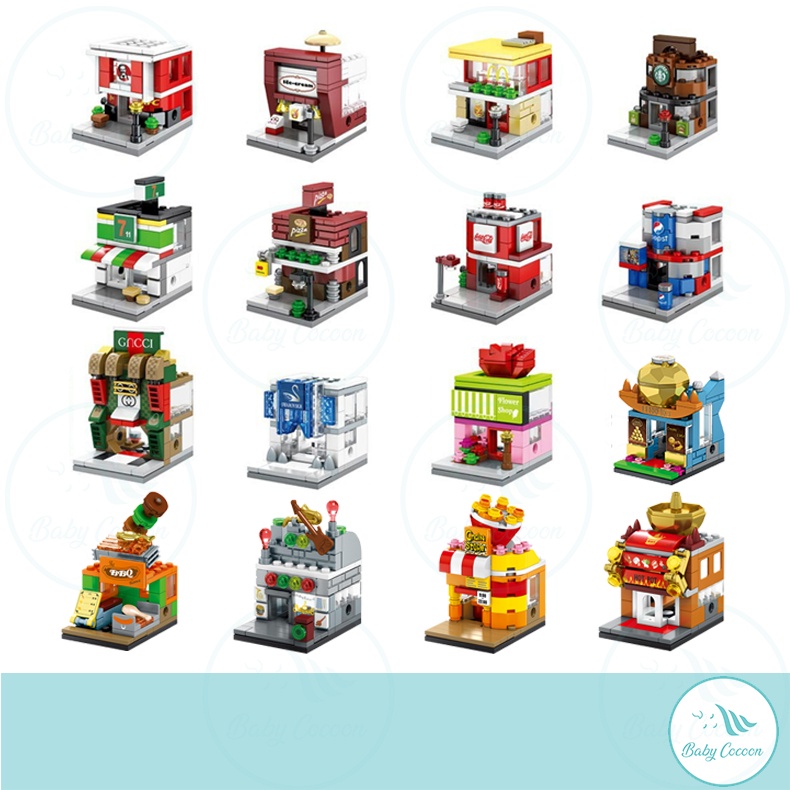 Sembo Block Mini Street City Retail Building Blocks Educational Toys ...