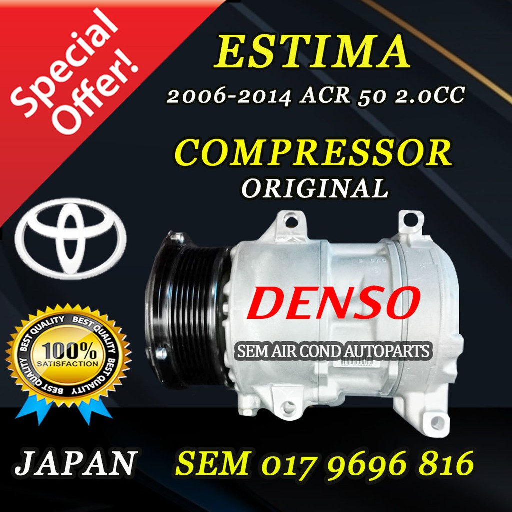 TOYOTA ESTIMA 2006-2014 YEAR ACR50 2.0CC ORIGINAL DENSO JAPAN ...