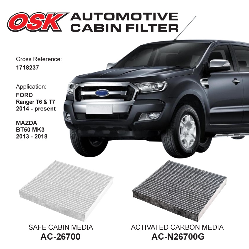 OSK Ford Ranger T6 / T7 Mazda BT50 Cabin Air Filter 1718237 | Shopee ...