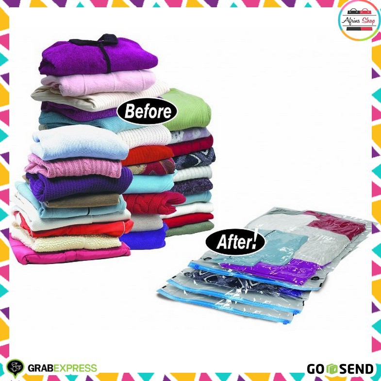 Plastic Compress Clothes Plastic Vacuum Compression Bags Clothes 1pcs ...