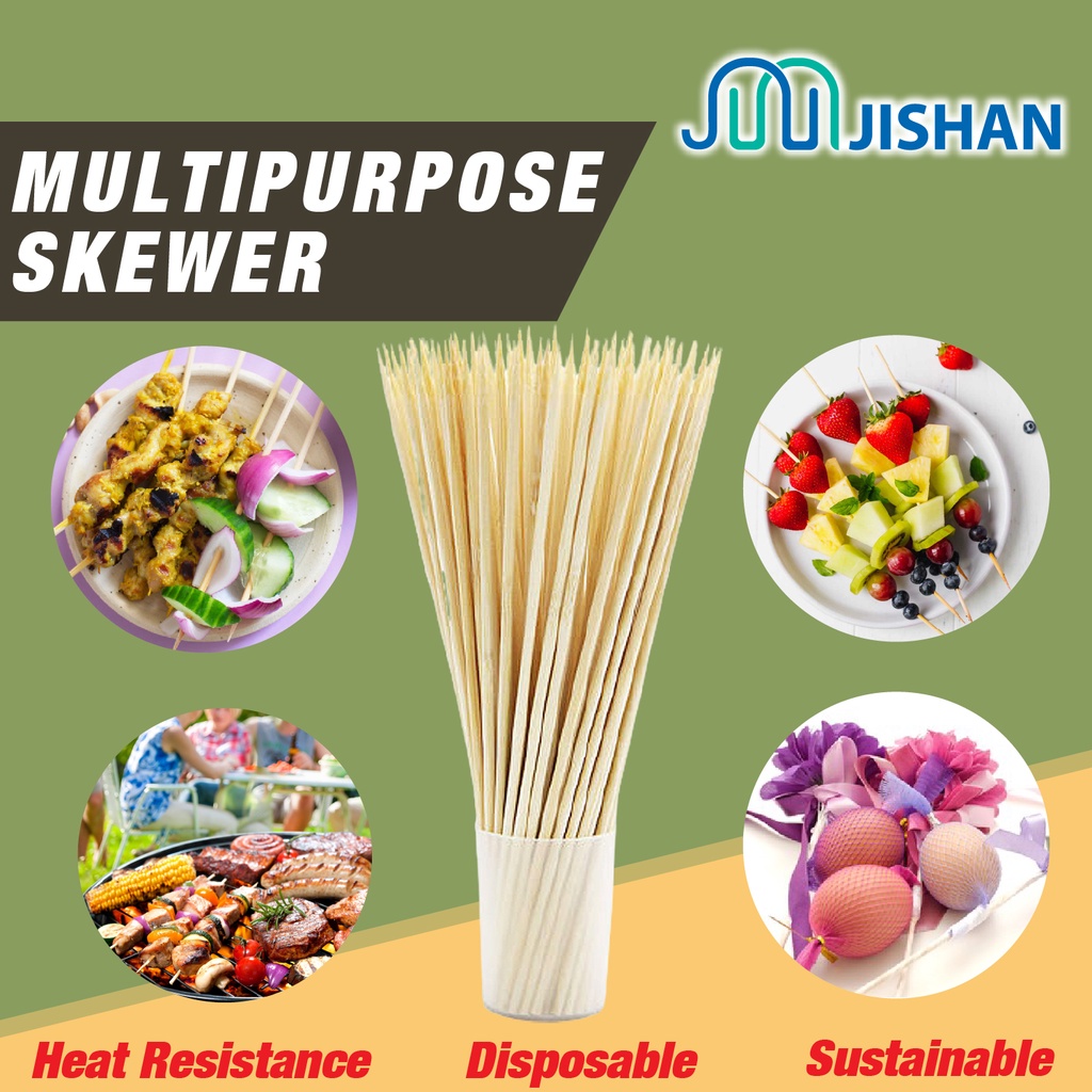 [13/15/20/25/30cm]Multipurpose Bamboo Skewer/BBQ Satay Stick/Food Grade ...