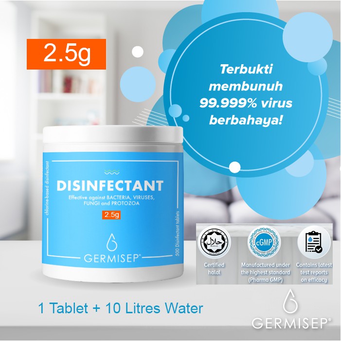 Germisep Effervescent Disinfectant Cleaning Tablets 2.5g (100 tablets ...