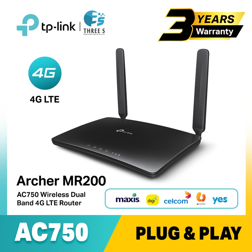 Tp-Link Archer MR200 AC750 Wireless Dual Band 4G LTE Router | Shopee ...