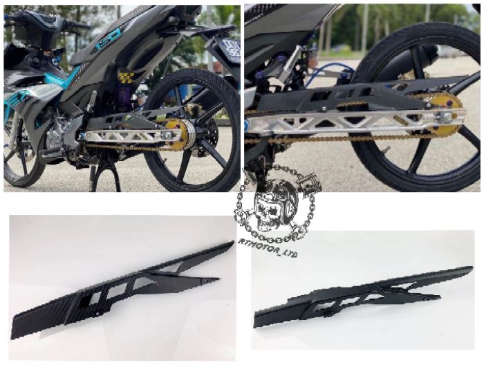 YAMAHA LC135 Y15ZR Y16ZR CHAIN COVER PVC FOR SWING ARM HYPERTECH RANTAI ...