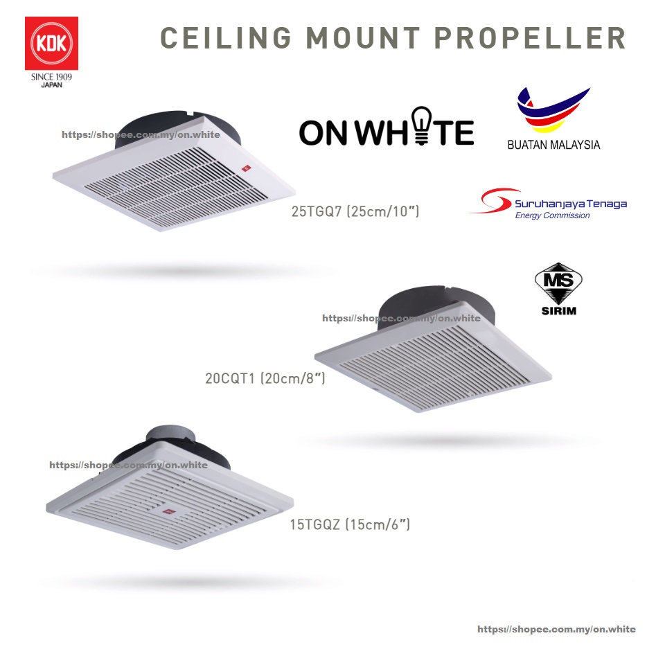 KDK Ceiling Mounted Ventilating Fan / Exhaust Fan(15TGQZ 15CM/6 ...