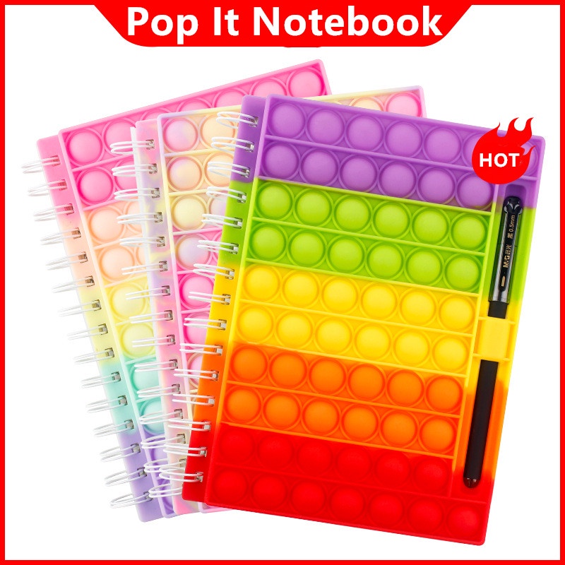 Notebook Pop It Push Bubble Fidget Toys Adult Children Anti Stress ...