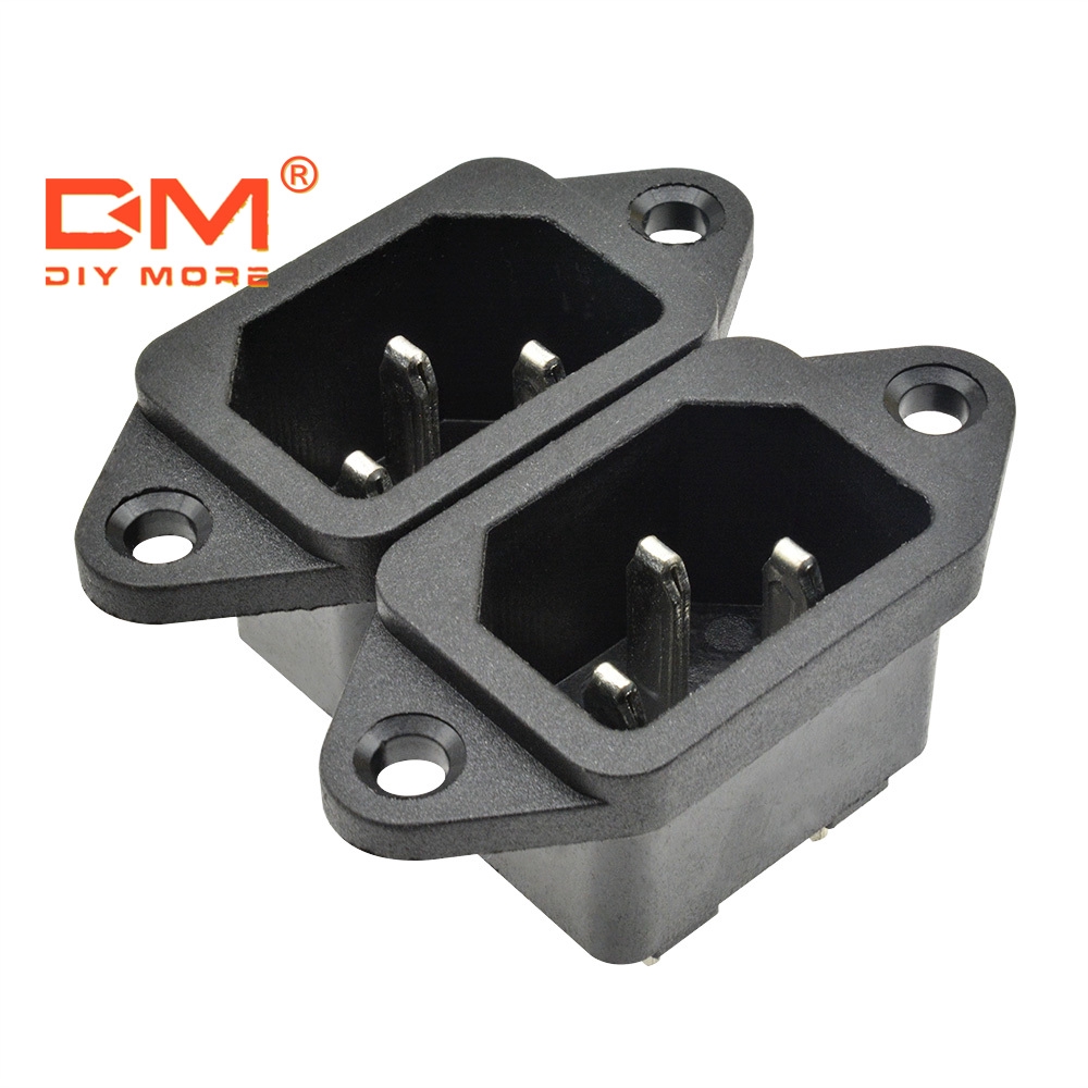 DIYMORE AC 250V 10A IEC 320 C14 Panel Mount Plug Adapter Iron Core ...