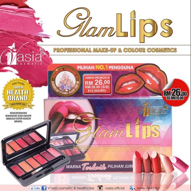 VASIA GLAM LIPS 100% ORIGINAL (OFFER ) | Shopee Malaysia