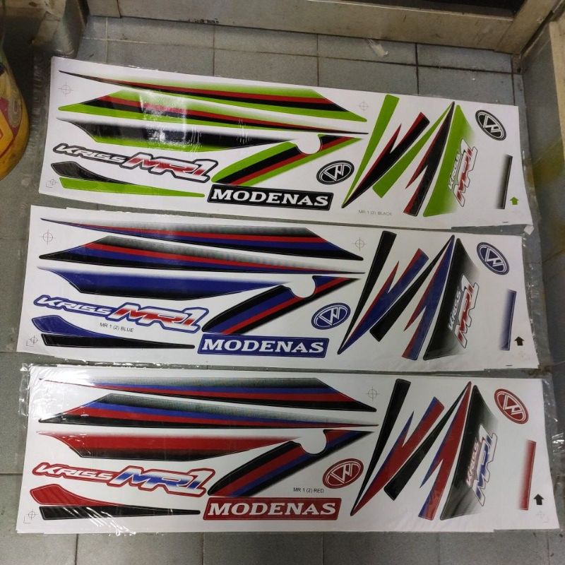 Stiker sticker body stripe cover set (2) modenas kriss mr1 mr 1 ...