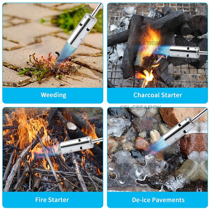 30" GAS TORCH FLAME GUN POWERFUL BUTANE GAS TORCH LONG NOZZLE FLAME ...