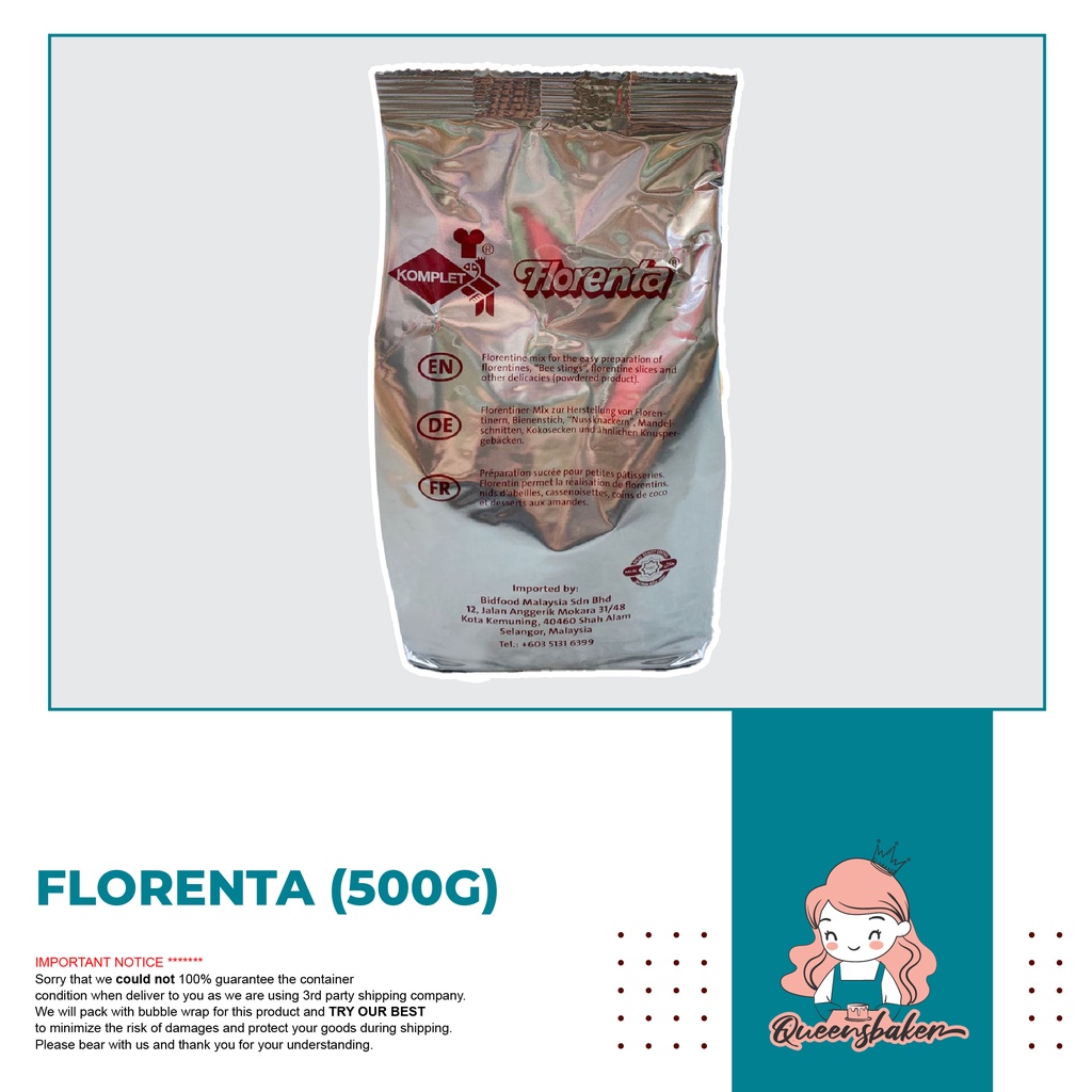 FLORENTA 500G Florentine Mix Tepung Biskut Florentine Florenta Almond ...