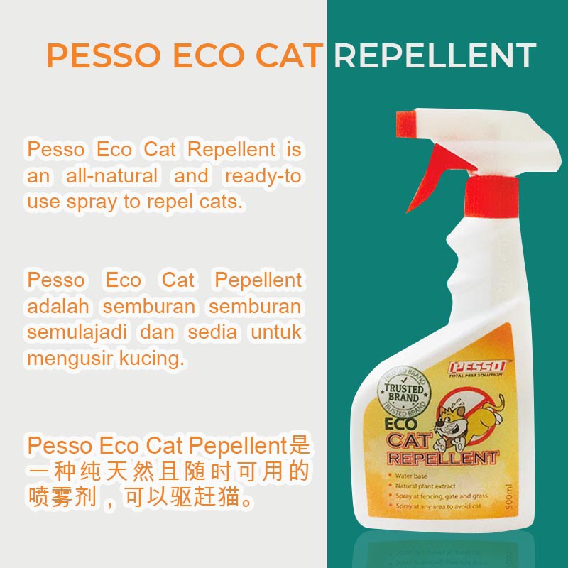 PESSO Eco Natural Plant Extract Water Base Cat Repellent Spray (500ml ...