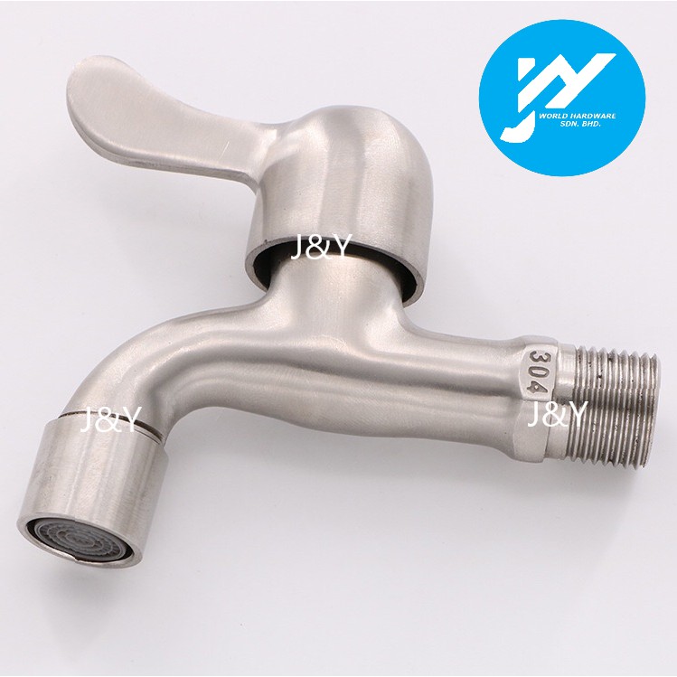 Bathroom Faucet Water Tap 15mm (1/2 inch ) SUS 304 Stainless Steel ...