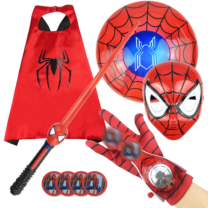 Spider-man superhero toys, shields, glowing spider-man masks | Shopee ...