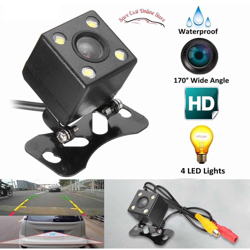CAR REAR REVERSE 170° CAMERA WATERPROOF (4 Led Camera) | Shopee Malaysia