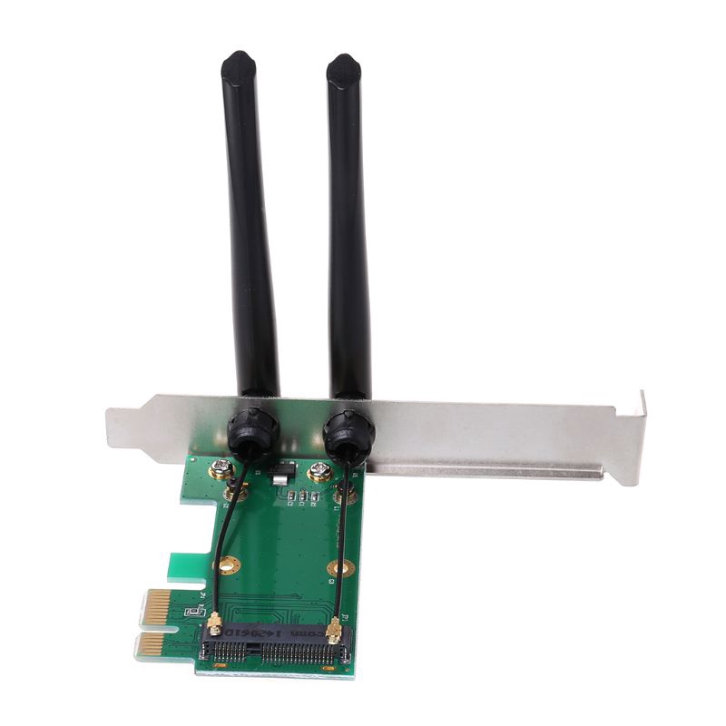 Wireless Network Card WiFi Mini PCI-E Express to PCI-E Adapter 2 ...