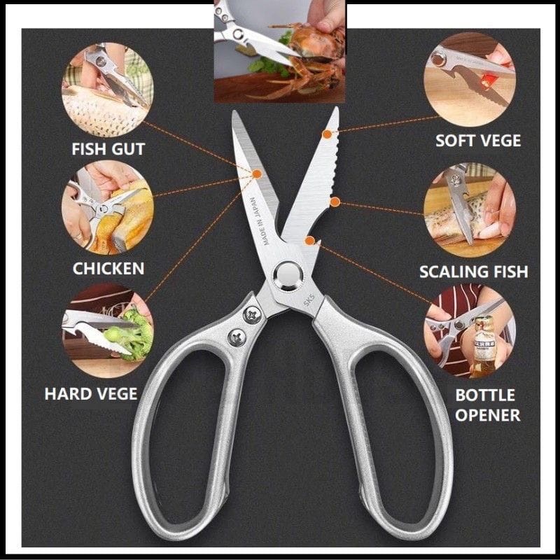 [Ready Stock] IBURIA SK5 Japan Sharp Multi Purpose Scissors Gunting Tulang Dapur 厨房剪刀 多用途剪刀 ...