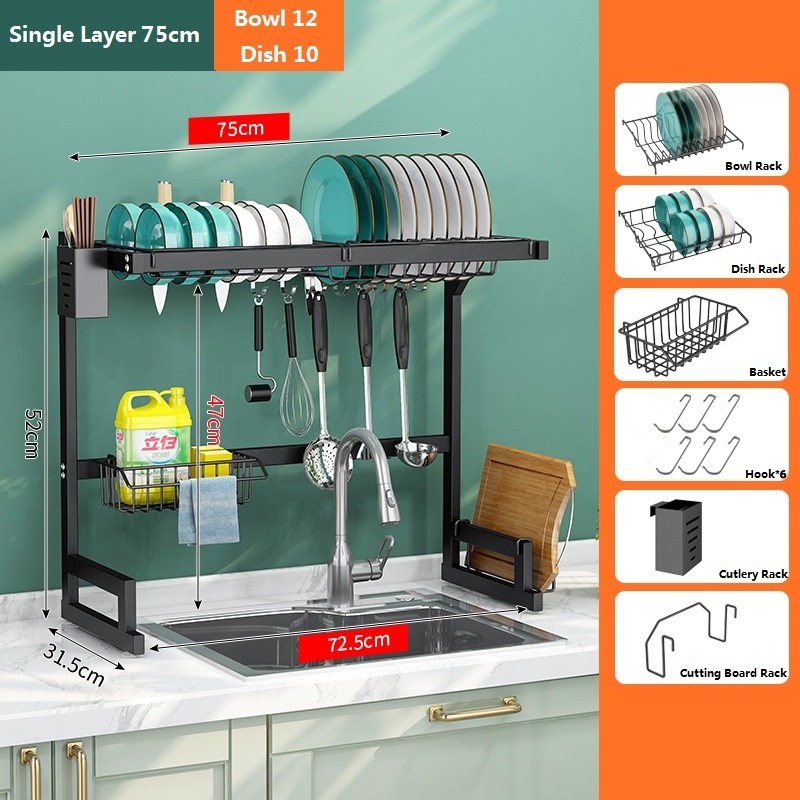 KAGK Sink dish rack Rak Pinggan Stainless Steel Rak Dapur Sinki Dish ...