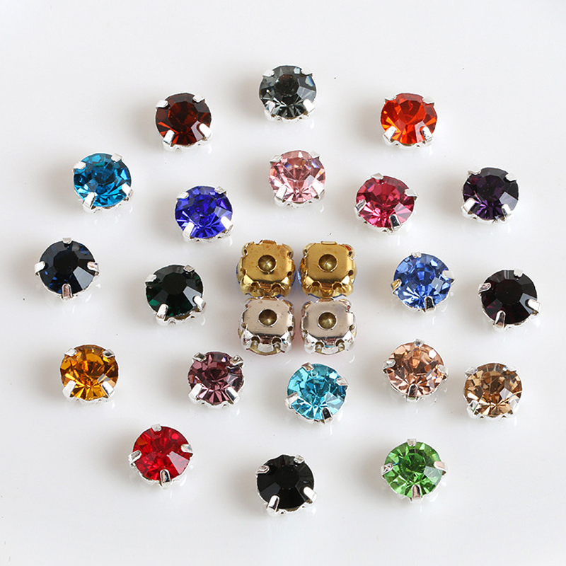 100 Pcs/ Pack Colorful with Claw Rhinestone DIY Wedding Dress ...