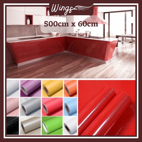WINGS Wallpaper Cabinet Kitchen Vinyl Wallpaper Dapur Waterproof ...