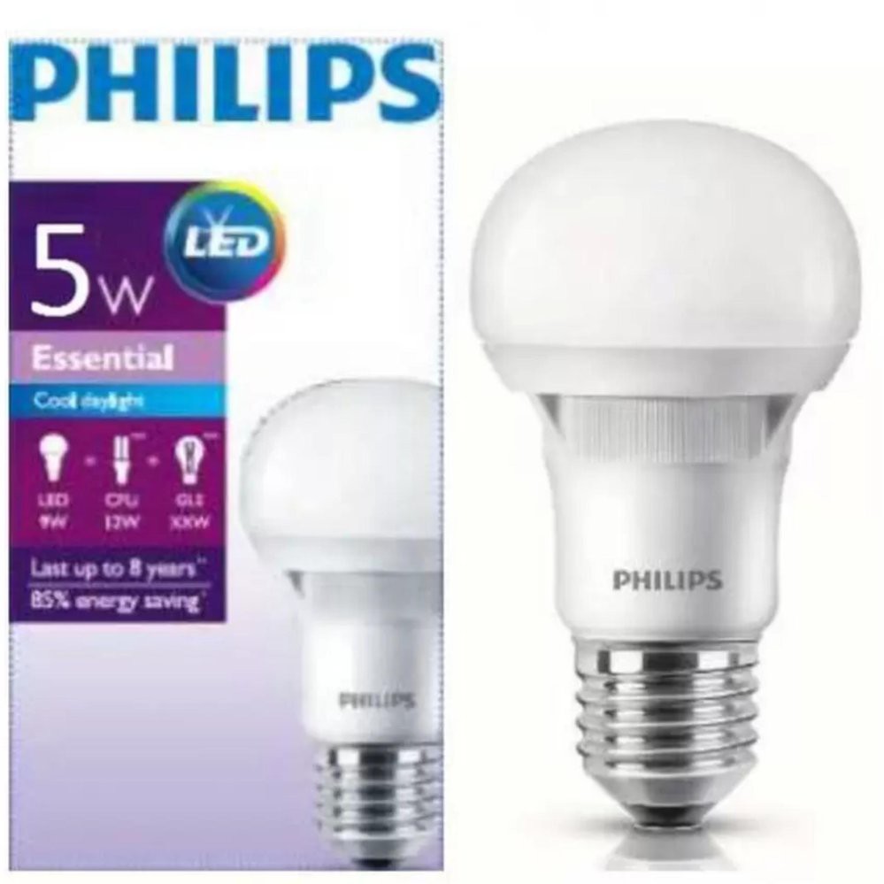 Philips Essential LED bulb 5w E27 220-240V Warm White | Shopee Malaysia