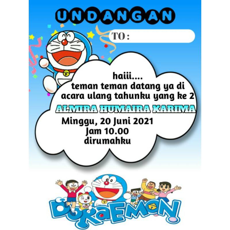Doraemon Character Birthday Invitation Card | Shopee Malaysia