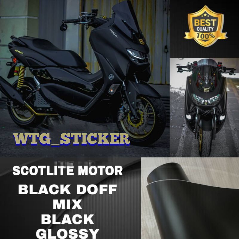 HITAM Sticker Black Motorcycle doffTe glossy Black glossy Black sticker ...