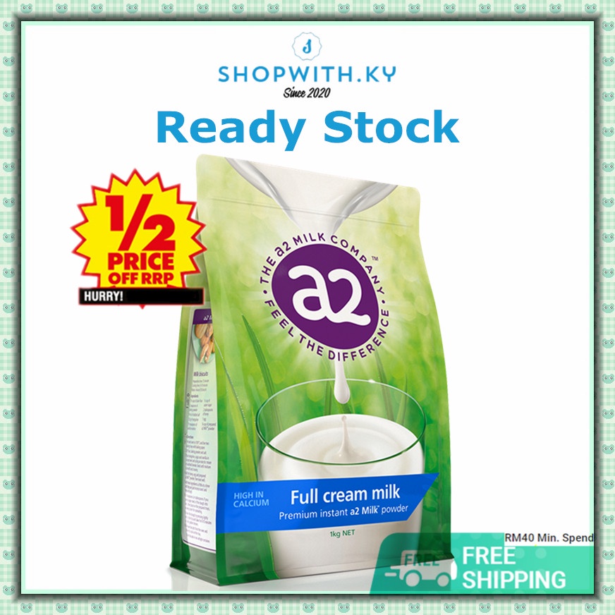 [现货+包邮 Date:11/2026] NZ Import A2 Full Cream Milk Powder 1kg 成人高钙全脂奶粉 ( Made in New Zealand ...