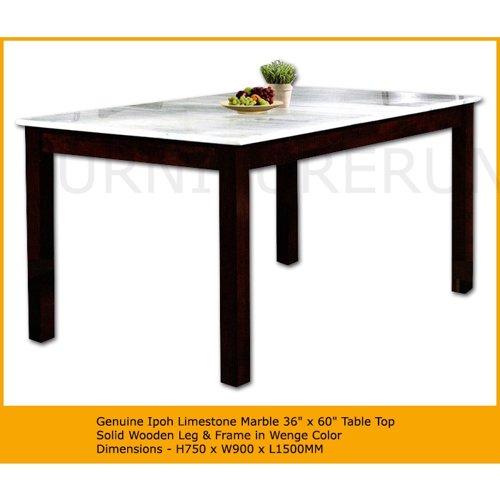 Ipoh Natural Limestone Marble 36"x60" Solidwood Leg Frame. Free ...