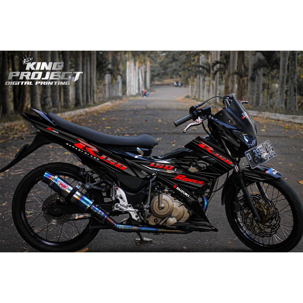 Suzuki Satria Fu Facelift striping sticker with R150 Raider motif ...