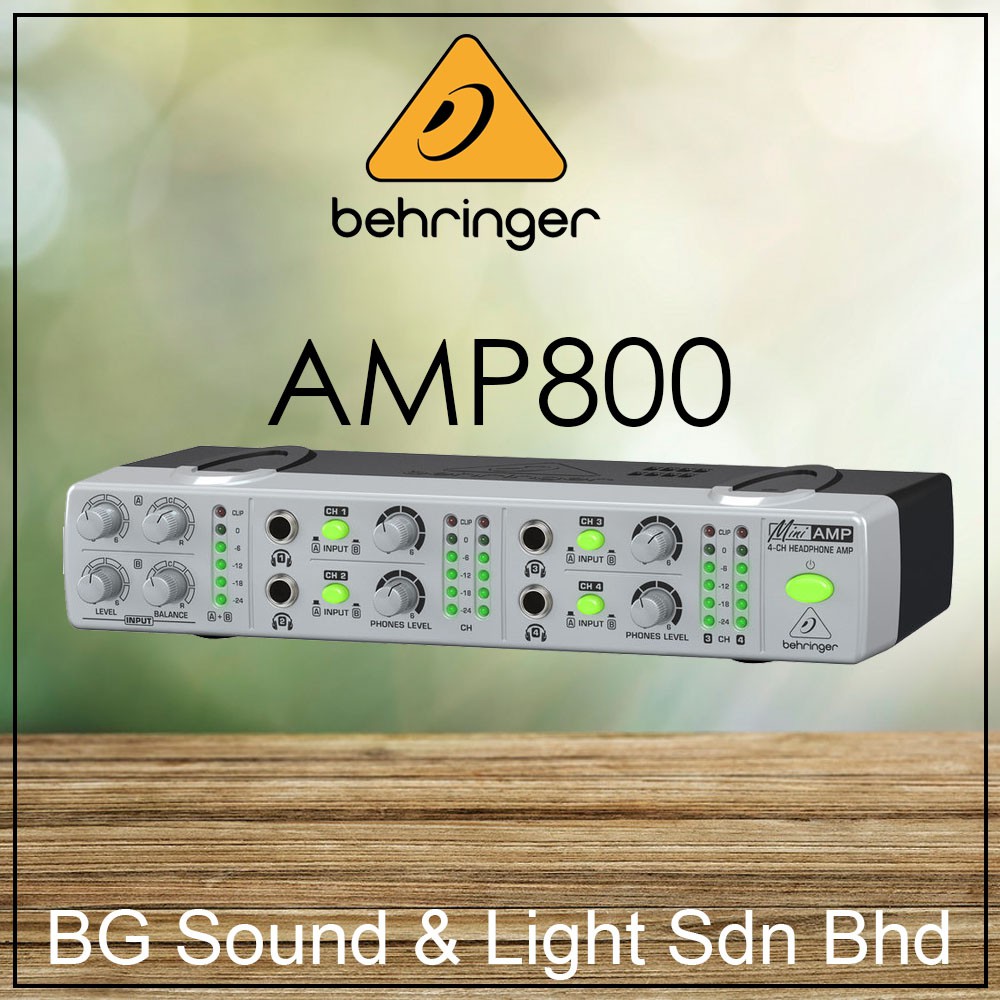 Behringer MiniAmp AMP800 4-Channel Headphone Amplifier (AMP-800 / AMP ...