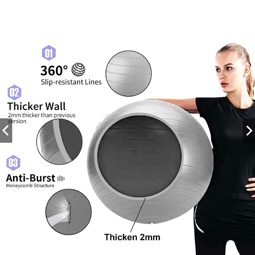🔥🔥FREE PUMP 75cm 85cm Burst Resistance Yoga Ball Gym Fitness Iron Shake ...