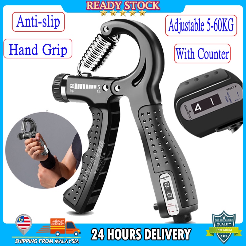 Hand Grip Adjustable 5kg-60kg hand gripper with Counter / fitness hand ...