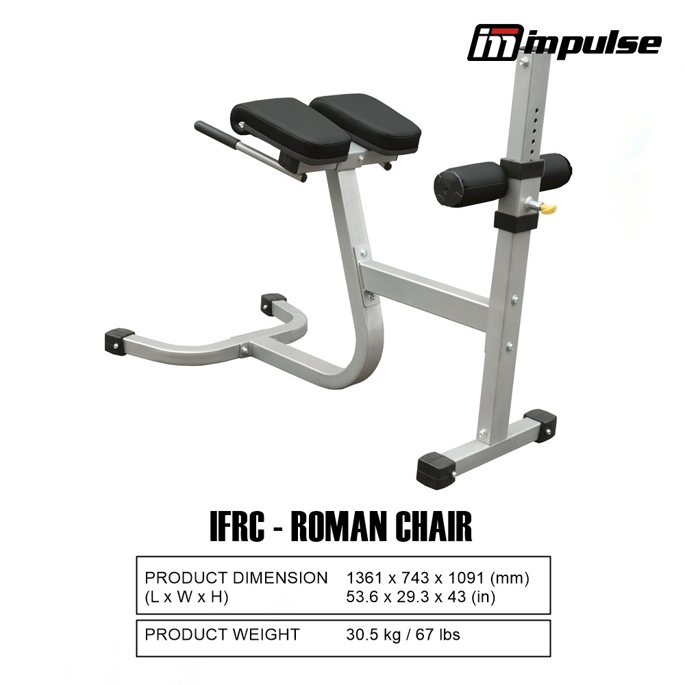 Gym Impulse IFRC Commercial Roman Chair Ab Lower Back Home Sports ...