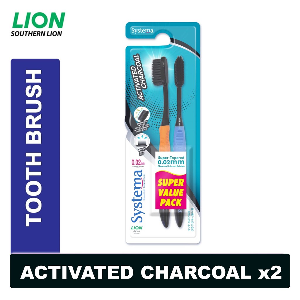 Systema Toothbrush Super Value Pack (2S) - Activated Charcoal | Shopee ...
