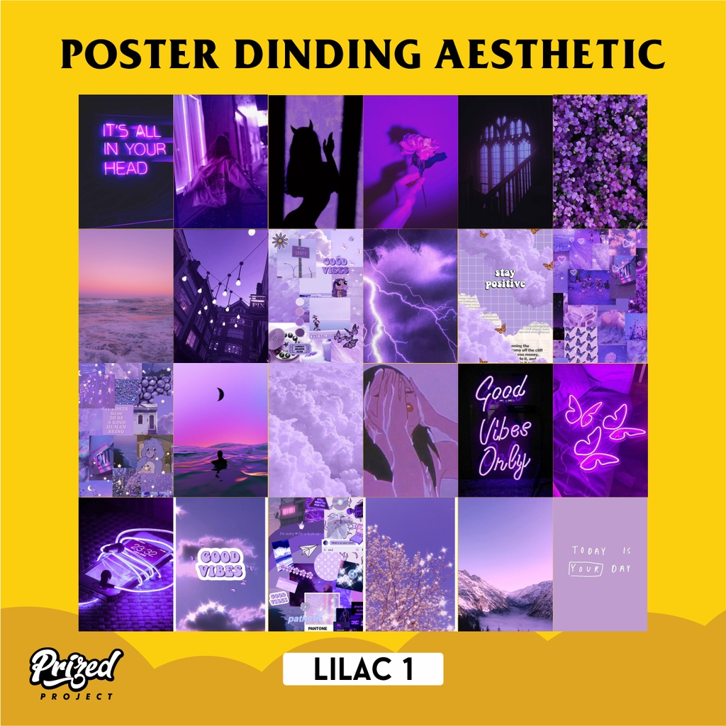 Aesthetic Poster | Aesthetic Poster | Poster | Lilac Poster Fill 24 Pcs ...