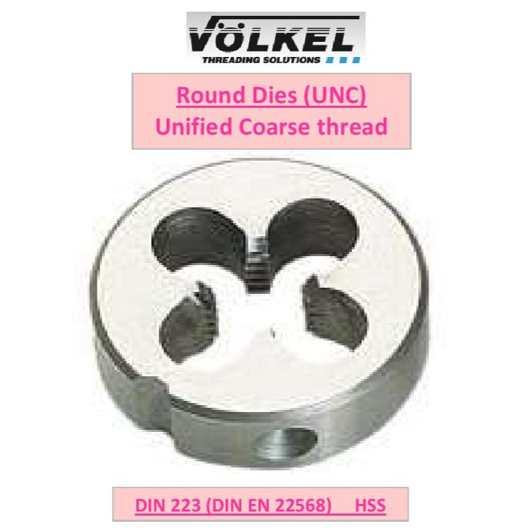Volkel Round Dies (UNC) 1.5/8 x 5 ~ 2" x 4.1/2 Unified Coarse Thread ...